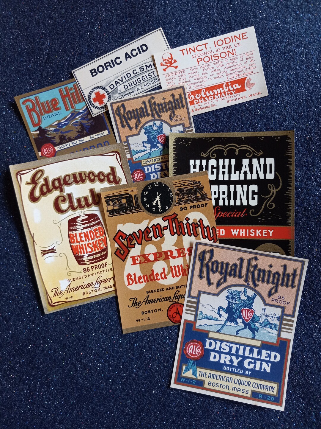 8 Assorted Vintage Bottle Labels. B - Etsy