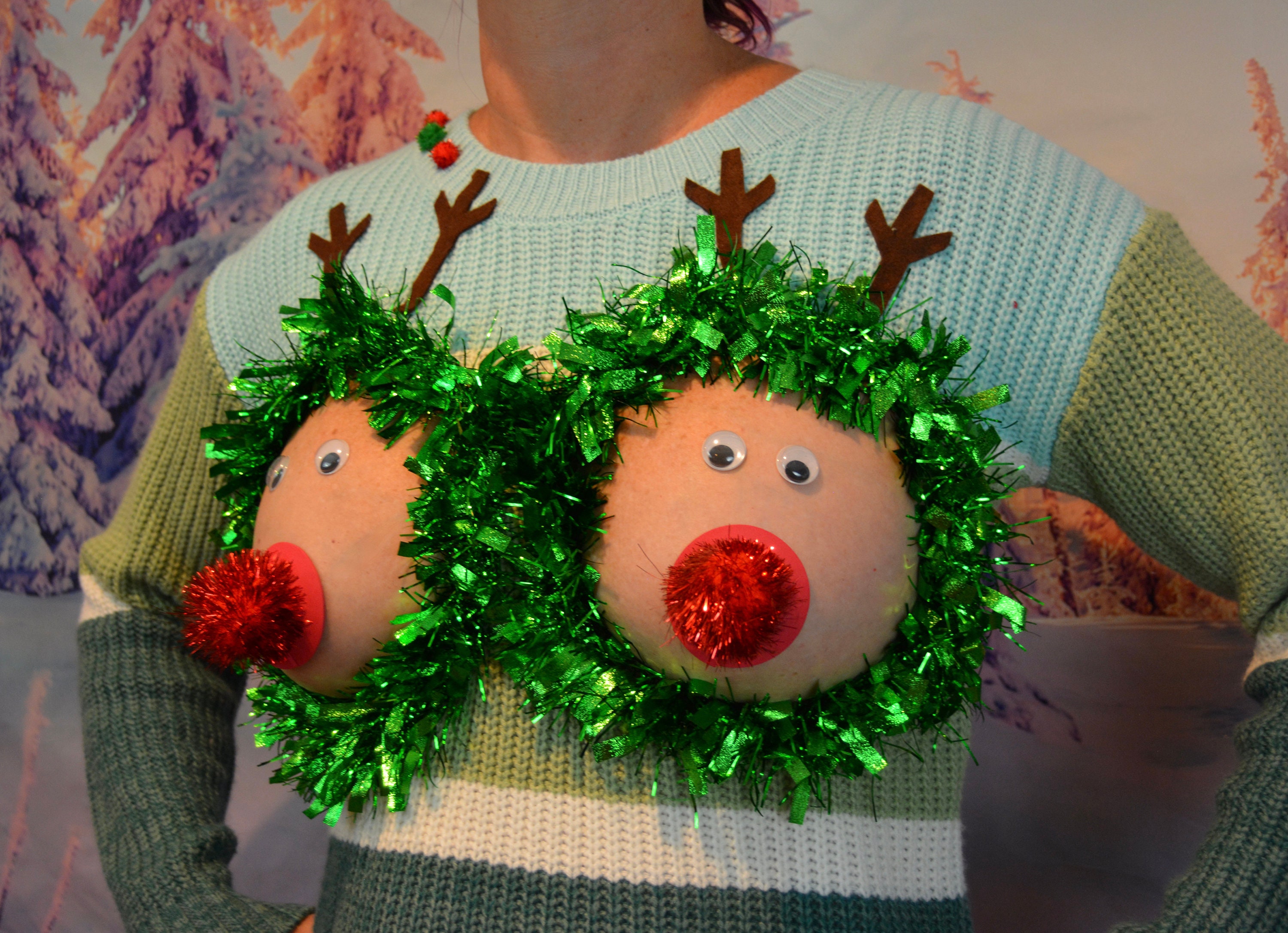 Boob Reindeer Ugly Sweater Flash Sales