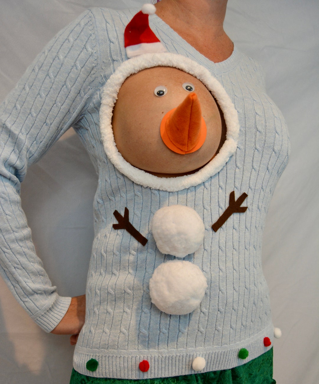 Sexy Ugly Christmas Sweater It Is Not A Plastic Boob Multi Size Cut