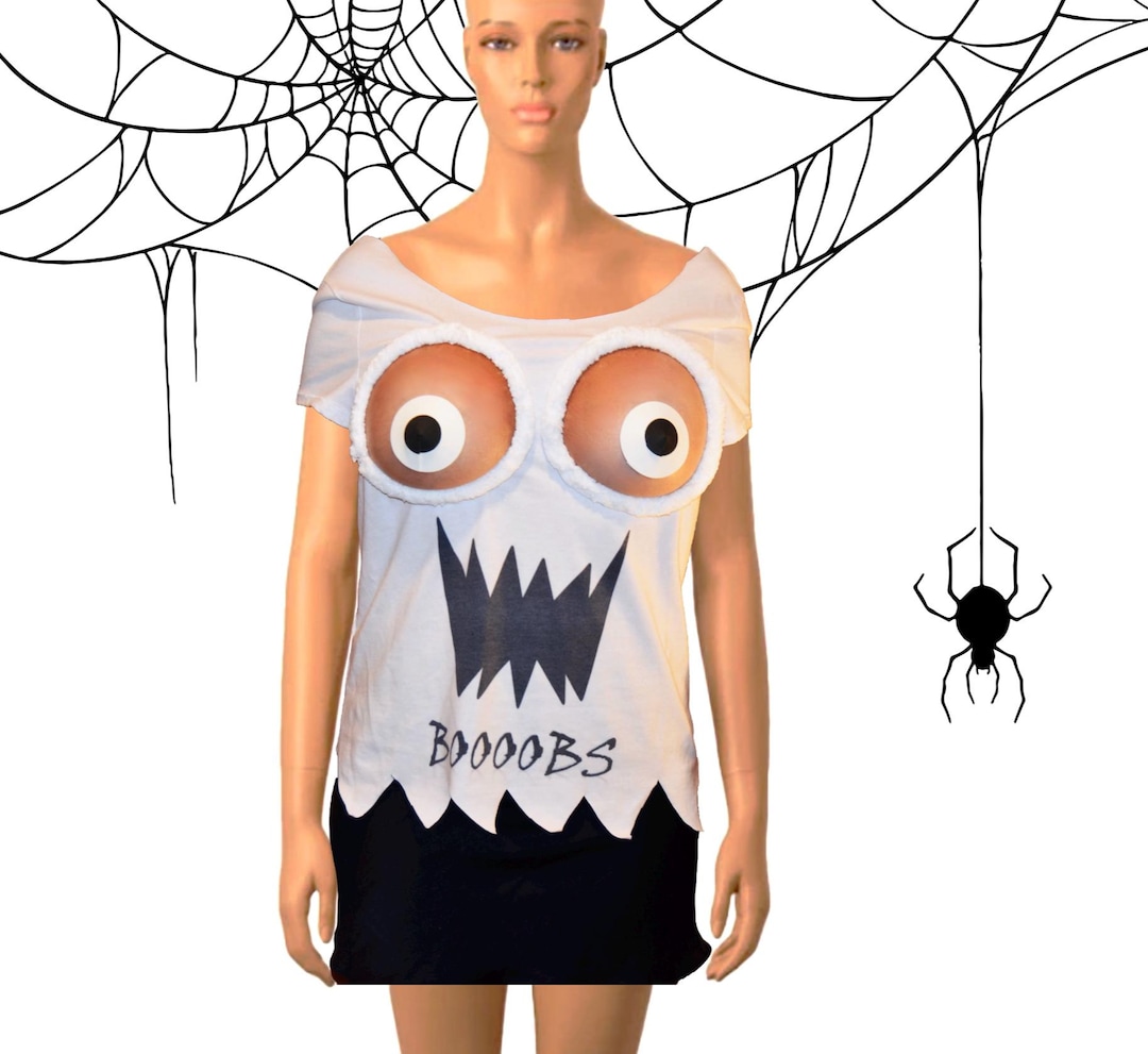 Booooooobs, Sexy Halloween Costume, Ghost, Made for Your Breasts NOT INSERTS, Funny, See Details ...