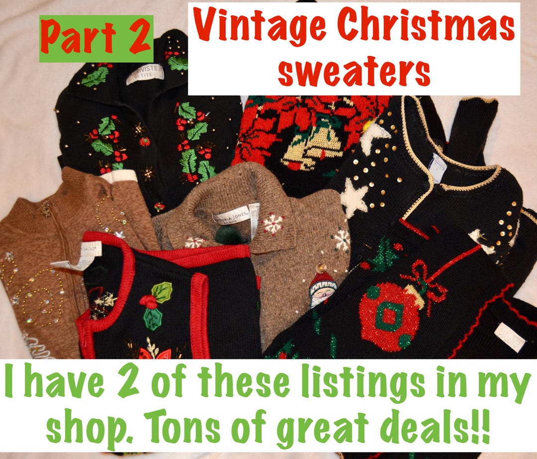 Vintage Ugly Christmas Sweaters, All Sizes, Tacky Christmas Sweaters ...