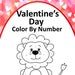 Valentine's Day Color by Number, Coloring Pages, Fine Motor Skill ...