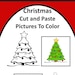 Christmas Cut and Paste Coloring Pages Fine Motor Skills, Preschool ...