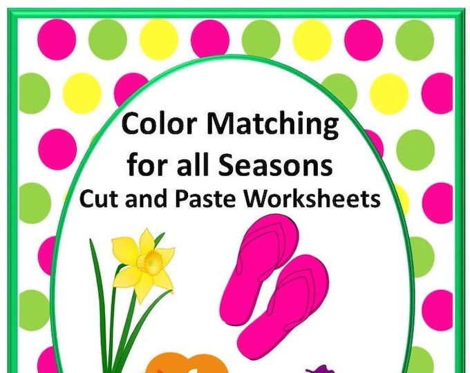 Color Matching, Cut and Paste Activities, Special Education Autism ...