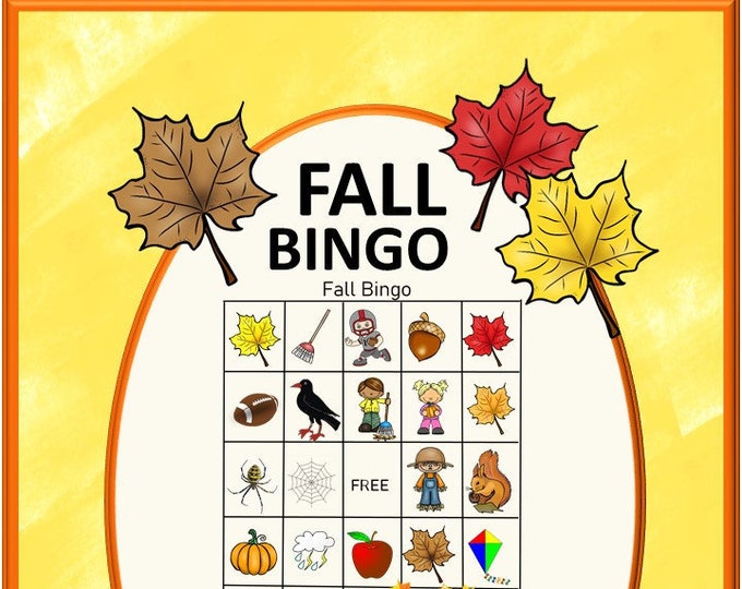 Autumn Fall BINGO Game Listening Skills Visual - Etsy