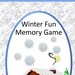 Winter Fun Memory Matching Game Fine Motor Skills Special Education ...