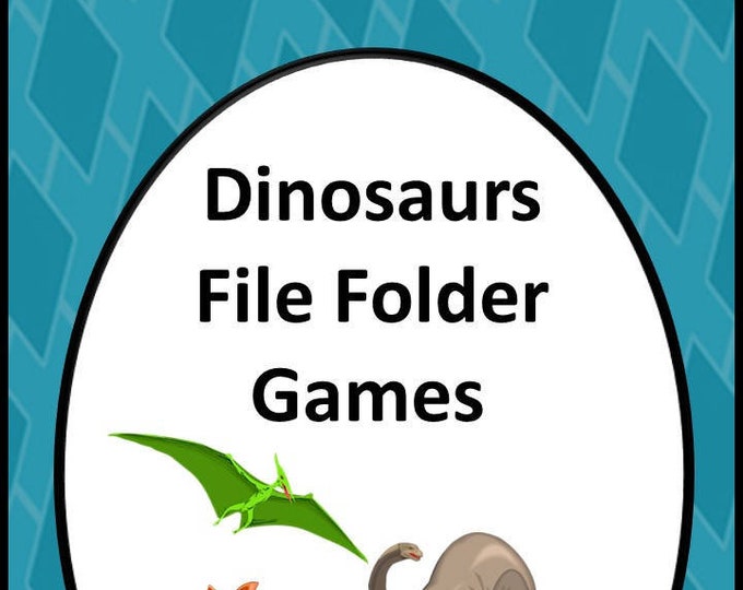 Dinosaurs Math Literacy File Folder Games Fine Motor Special Education ...