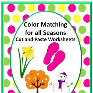 Color Matching, Cut and Paste Activities, Special Education Autism ...