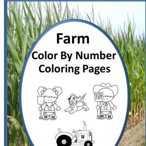 Farm Color by Number Coloring Pages, Fine Motor Skills, Math, Color ...