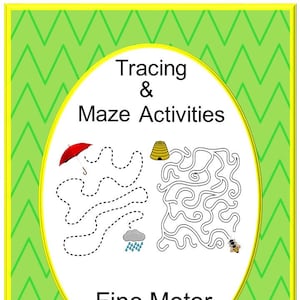 Tracing and Mazes Fine Motor Activities No Prep Printable Worksheets P ...
