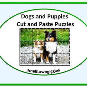 Dogs Puppies Cut and Paste Puzzles, Fine Motor Skills, Teaching ...
