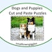 Dogs Puppies Cut and Paste Puzzles, Fine Motor Skills, Teaching ...
