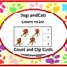 Dogs and Cats Count to 20 Count and Clip Cards, Printable Task Card ...