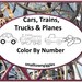 Transportation Color by Number Fine Motor Activities Preschool - Etsy