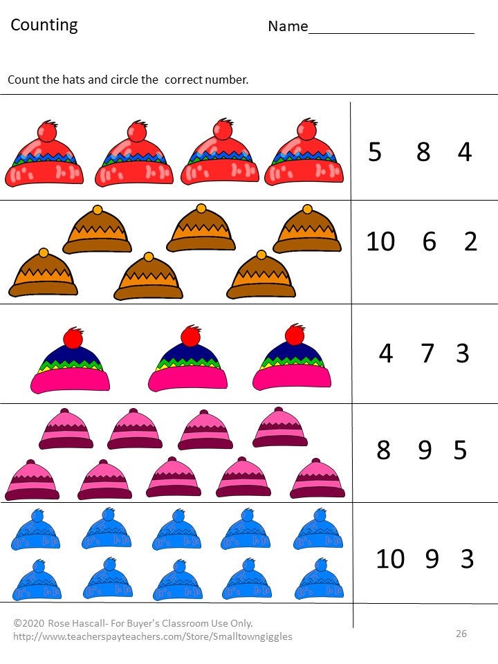 Winter Math Worksheets, Distance Learning, Digital Download, Printable ...