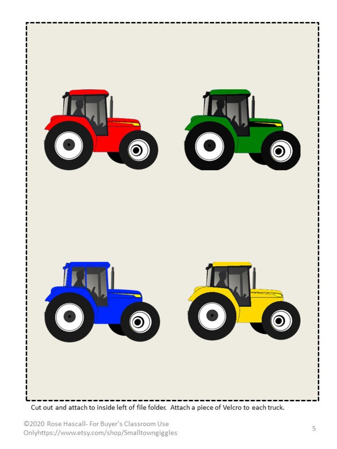 Preschool File Folder Games, Farm Math Teacher Printables, Digital ...