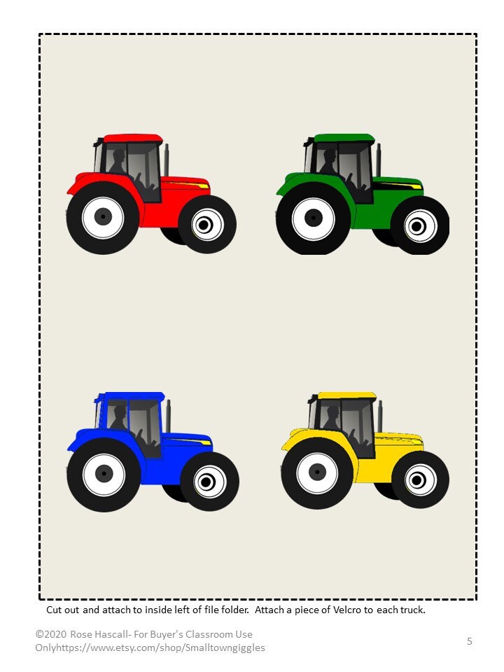 Preschool File Folder Games, Farm Math Teacher Printables, Digital ...