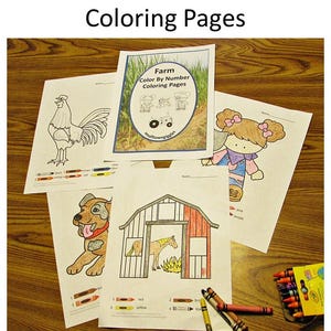 Farm Color by Number Coloring Pages, Fine Motor Skills, Math, Color ...