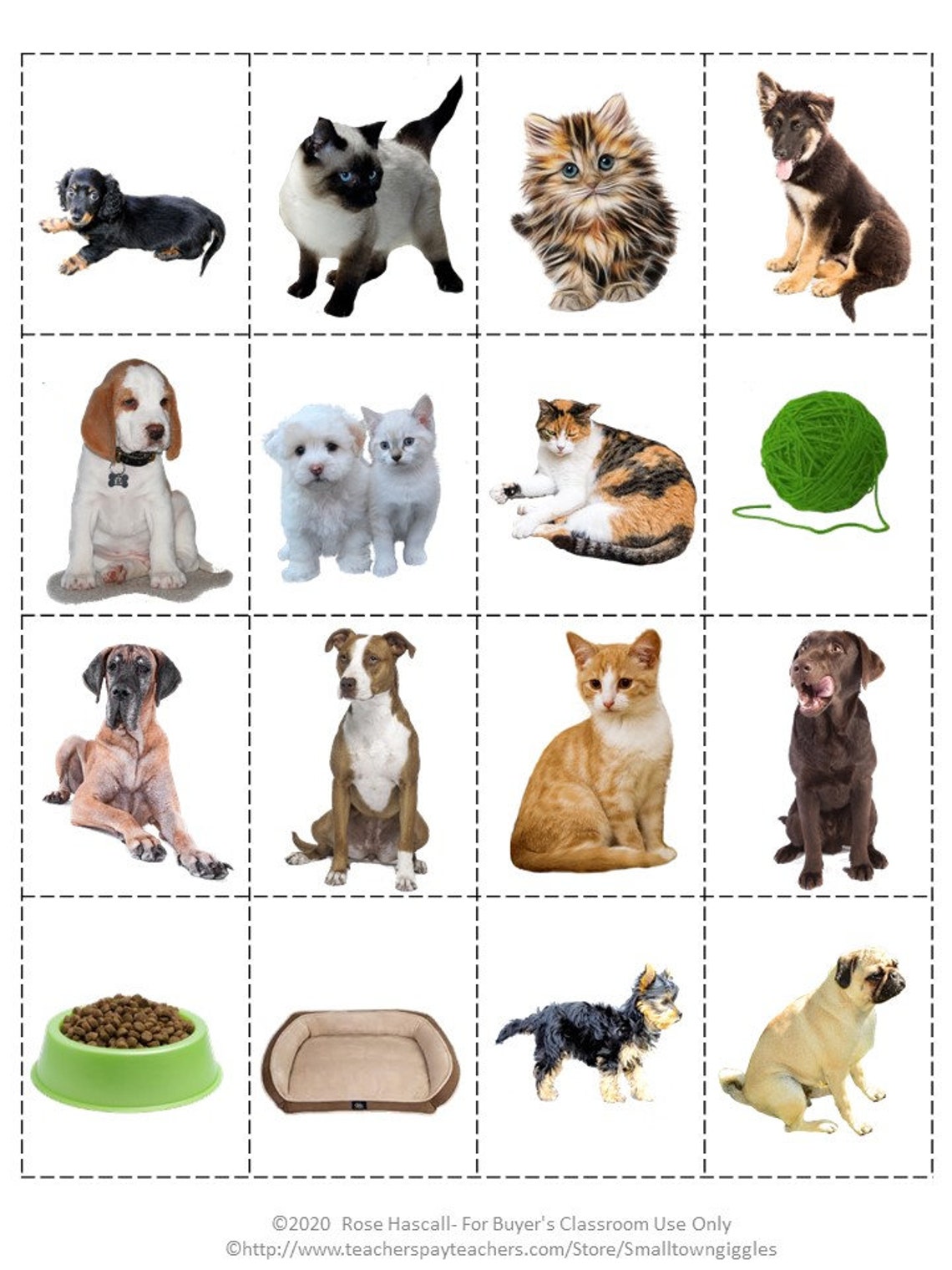 Dogs Cats Bingo Games, Distance Learning, Digital Download Printable ...