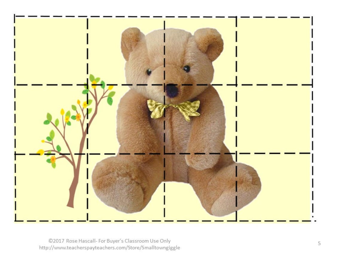 Teddy Bear Cut and Paste Puzzles Preschool Kindergarten Special ...
