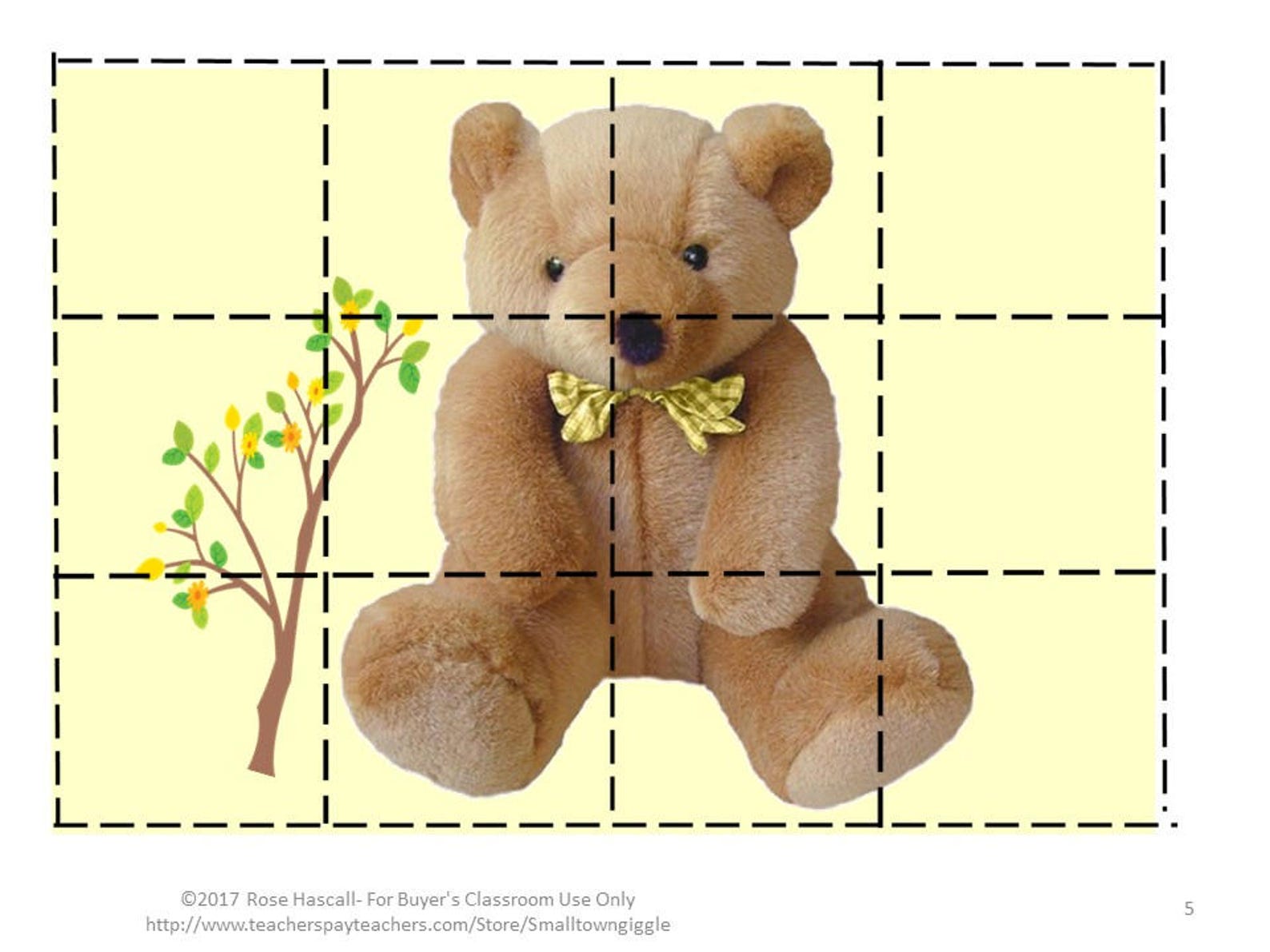 Teddy Bear Cut and Paste Puzzles Preschool Kindergarten Special ...
