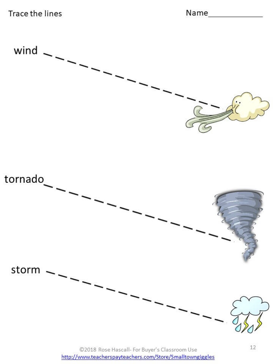 Weather Tracing Activities Early Childhood Special Education Preschool ...