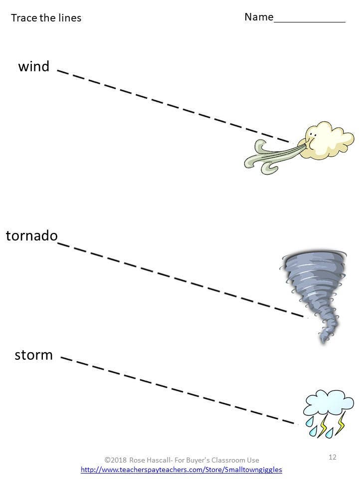 Weather Tracing Activities Early Childhood Special Education Preschool ...