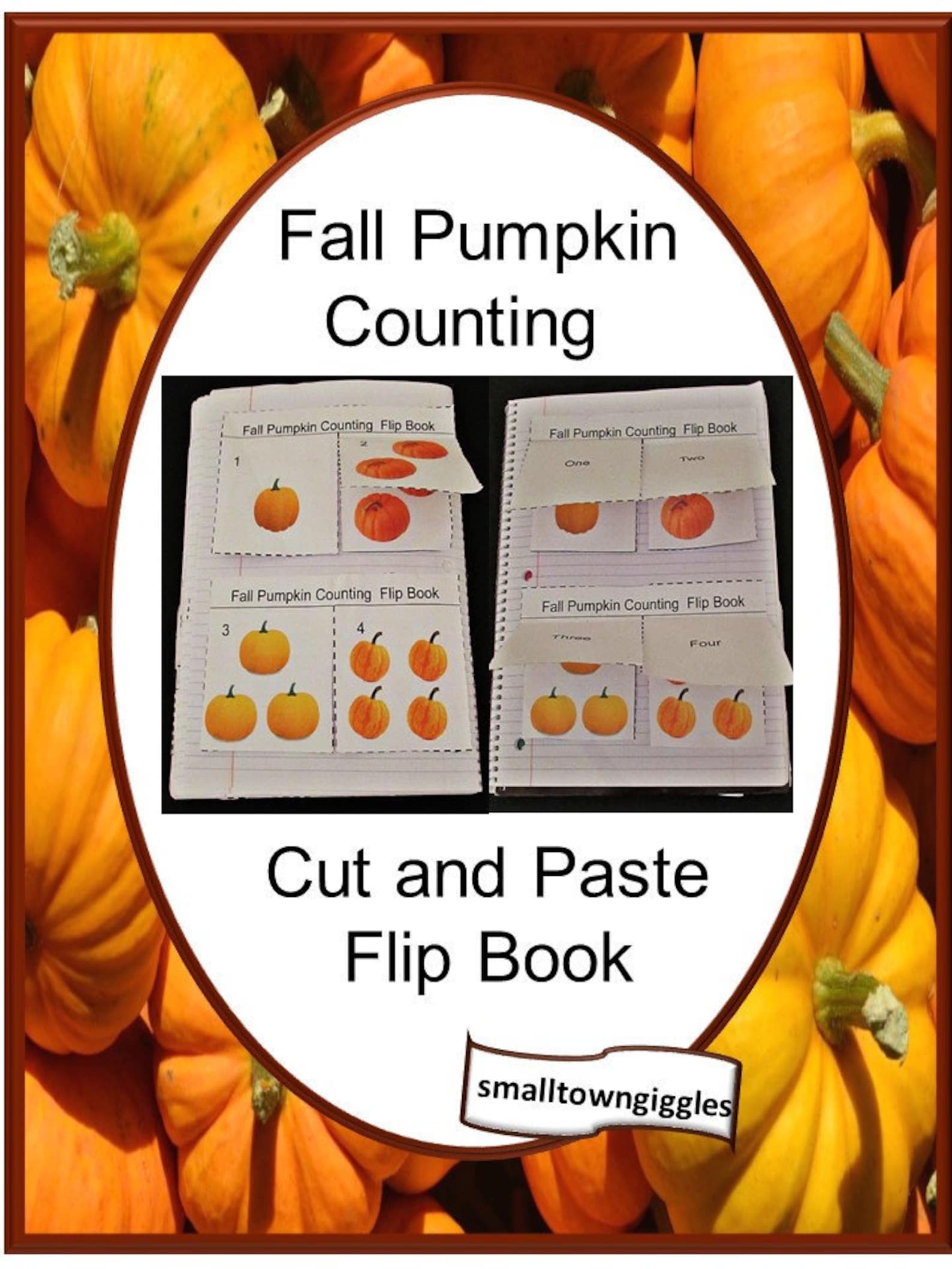 Fall Counting Pumpkins Interactive Cut and Paste Notebook Flip Book ...