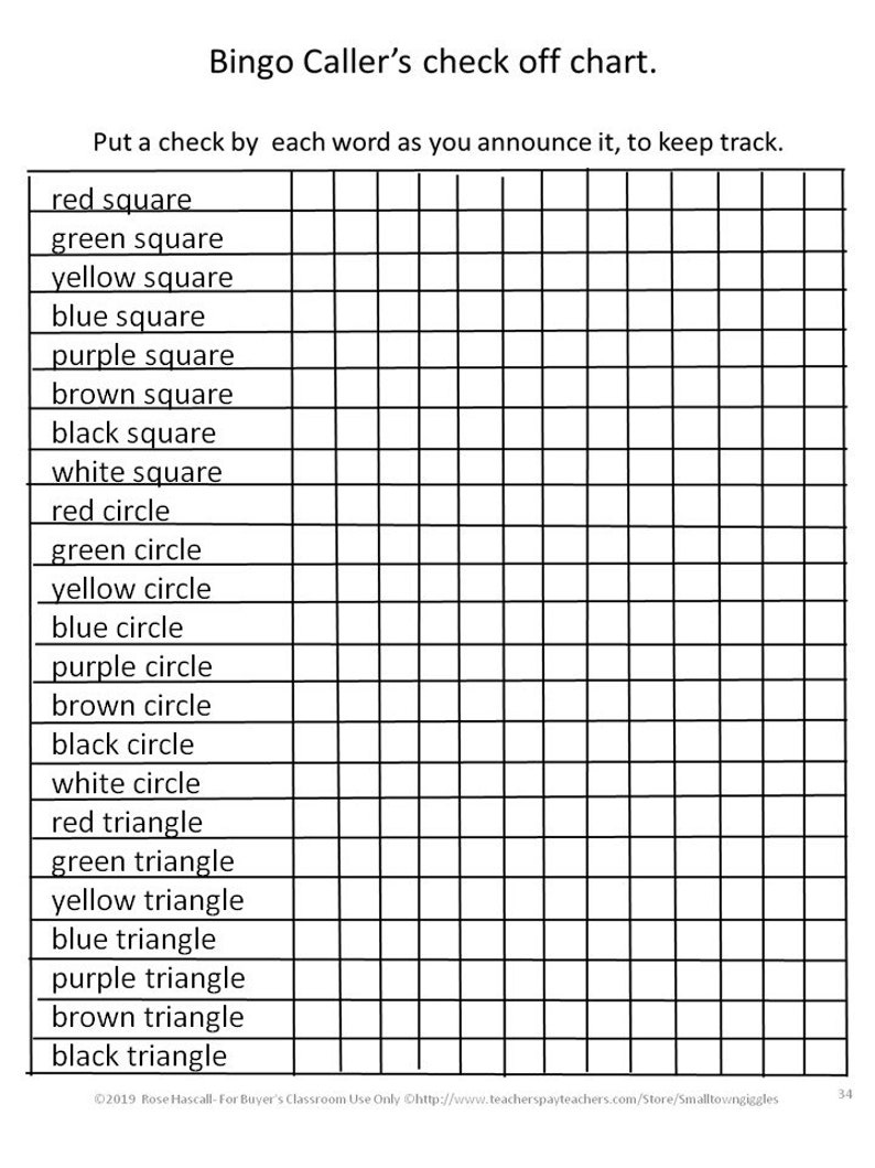 Colors and Shapes BINGO Game, Shape and Color Identification Activities ...