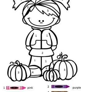 Fall Color by Number Math Center Kindergarten Special Education Autism ...