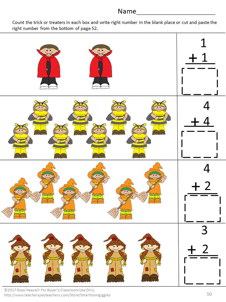 October Kindergarten Cut and Paste Unit Fine Motor Skills Bundle - Etsy