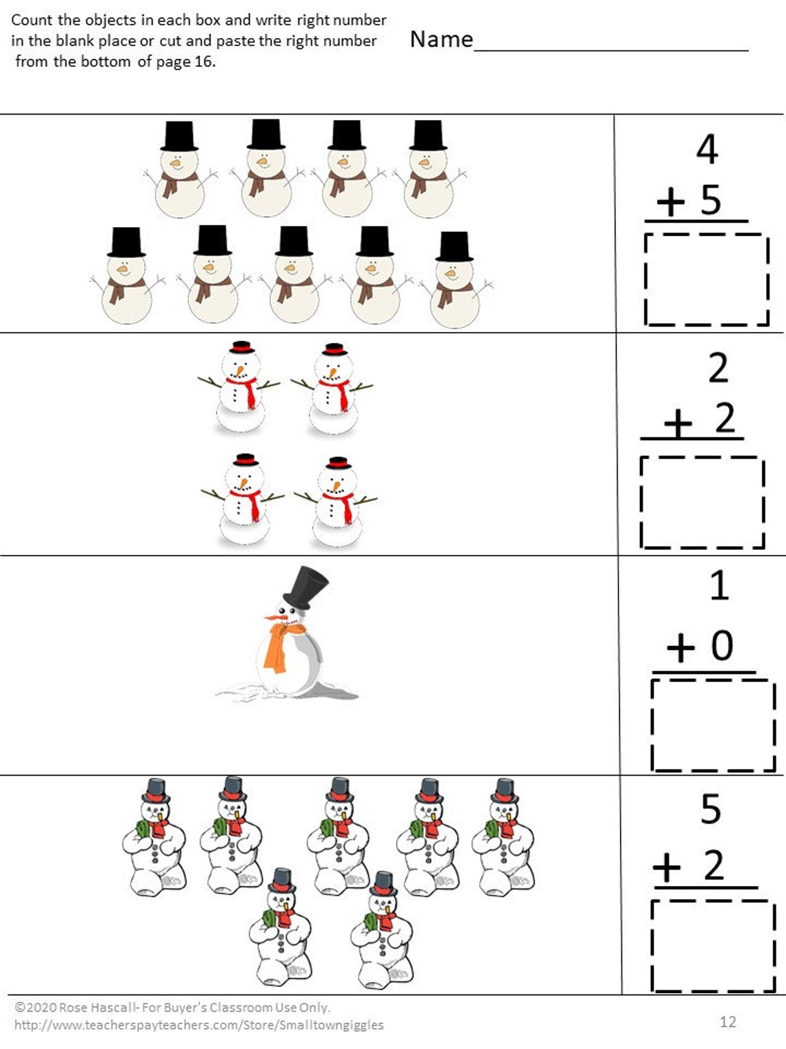 Winter Math Worksheets, Distance Learning, Digital Download, Printable ...