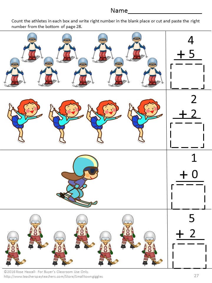 Winter Sports Math Literacy Worksheets Olympics Worksheets Digital ...