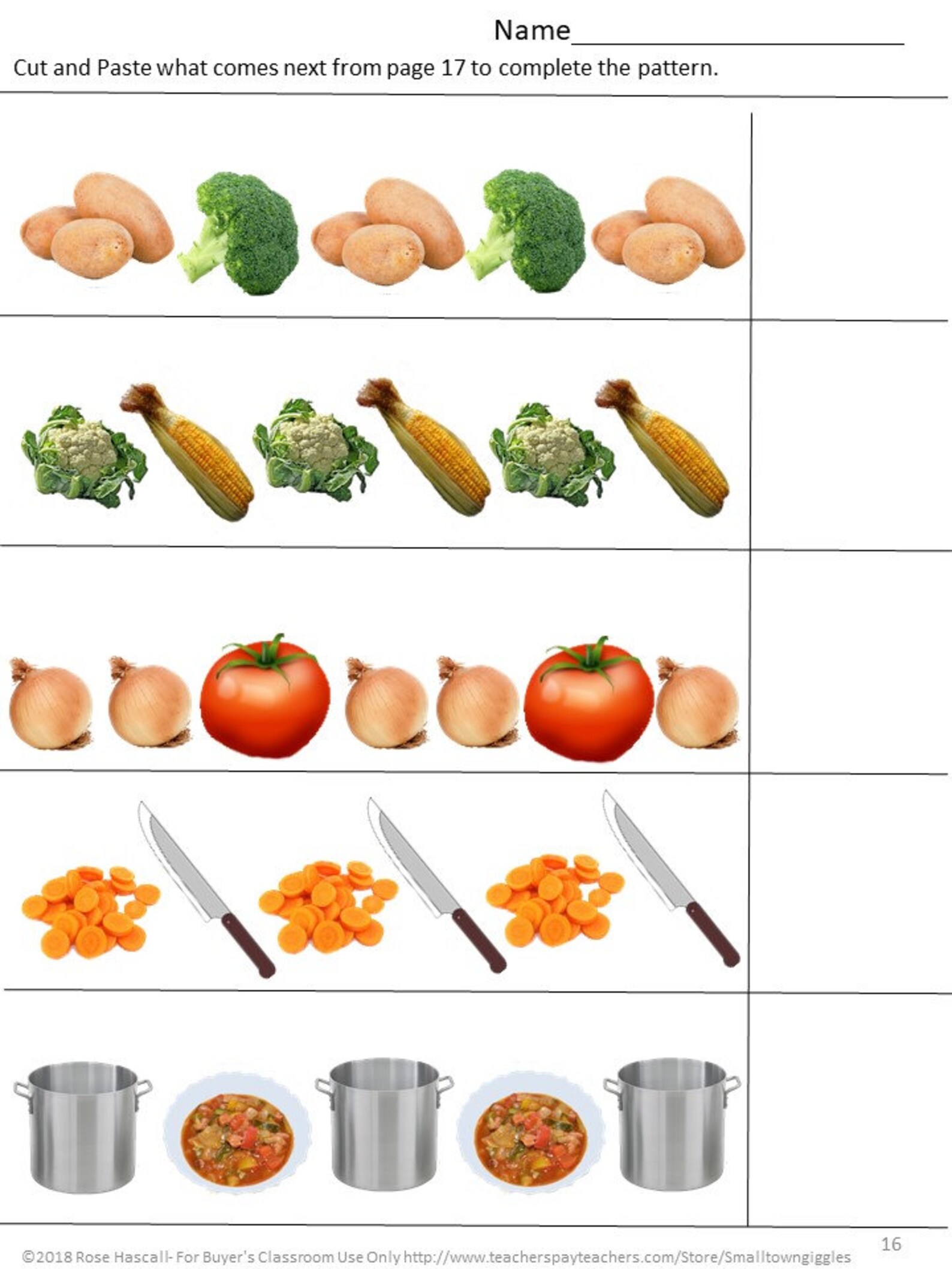 Growing Vegetable Soup Cut and Paste Activities Digital Download ...