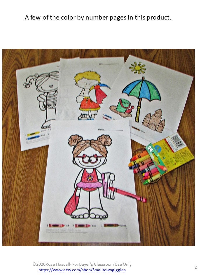 Beach Fun Summer Color by Number Fine Motor Activities, Preschool ...