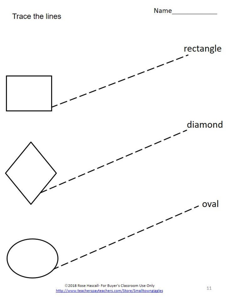 Tracing Shapes and Color Activities Geometry P-K, K, Early Childhood ...