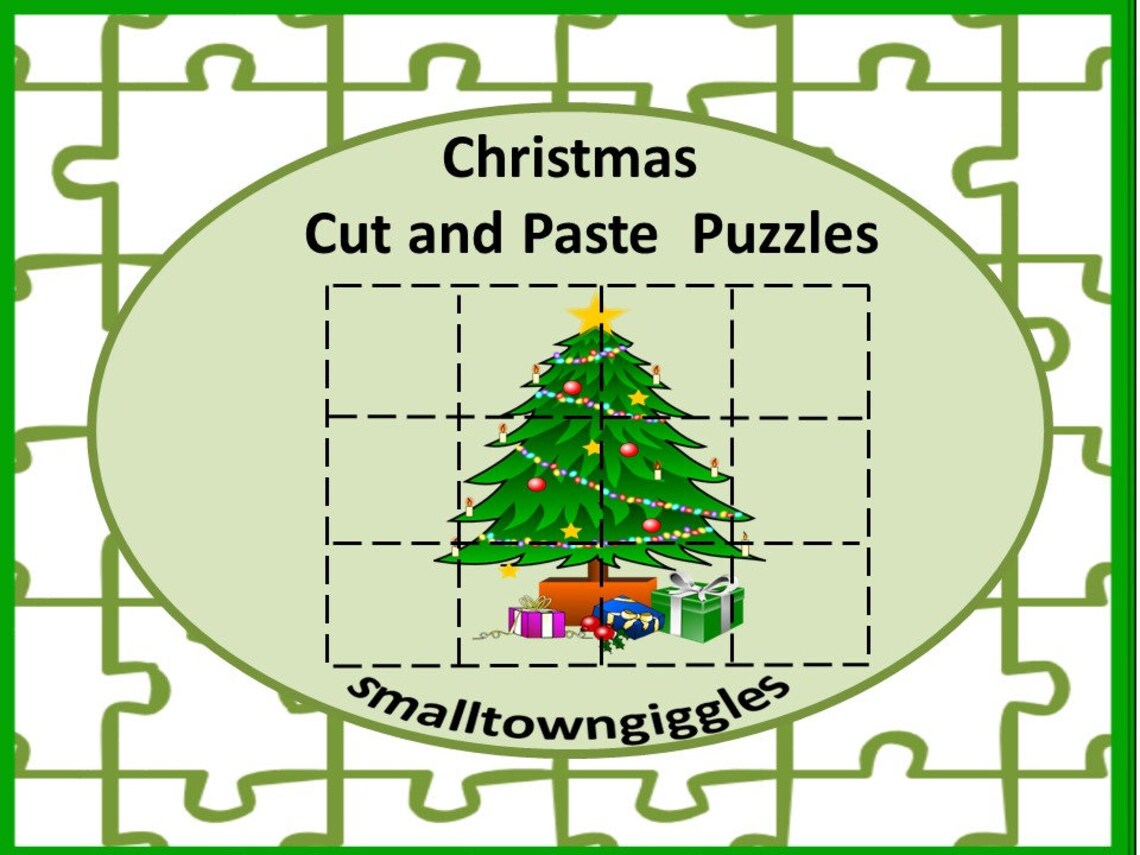 Christmas Cut and Paste Puzzles Fine Motor Skills Preschool ...