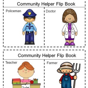 Community Helpers Interactive Cut and Paste Flip Book Special Education ...