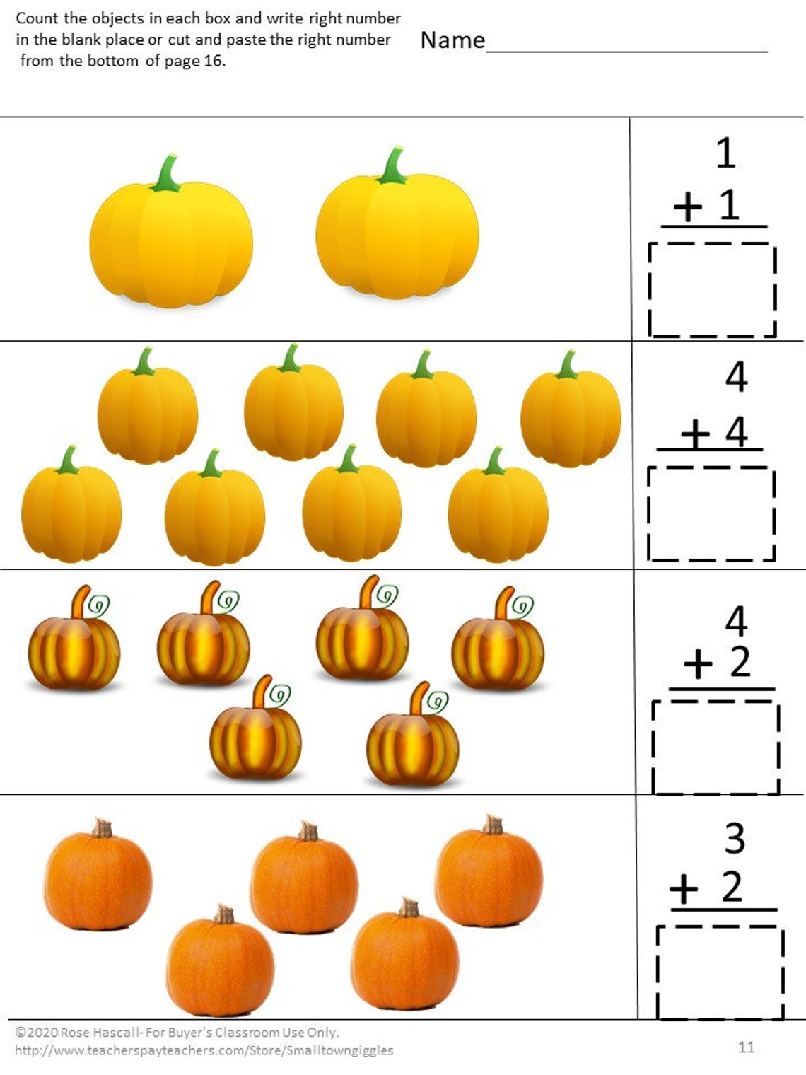 Fall Math Worksheets Digital Download and Print Distance Learning P-K ...