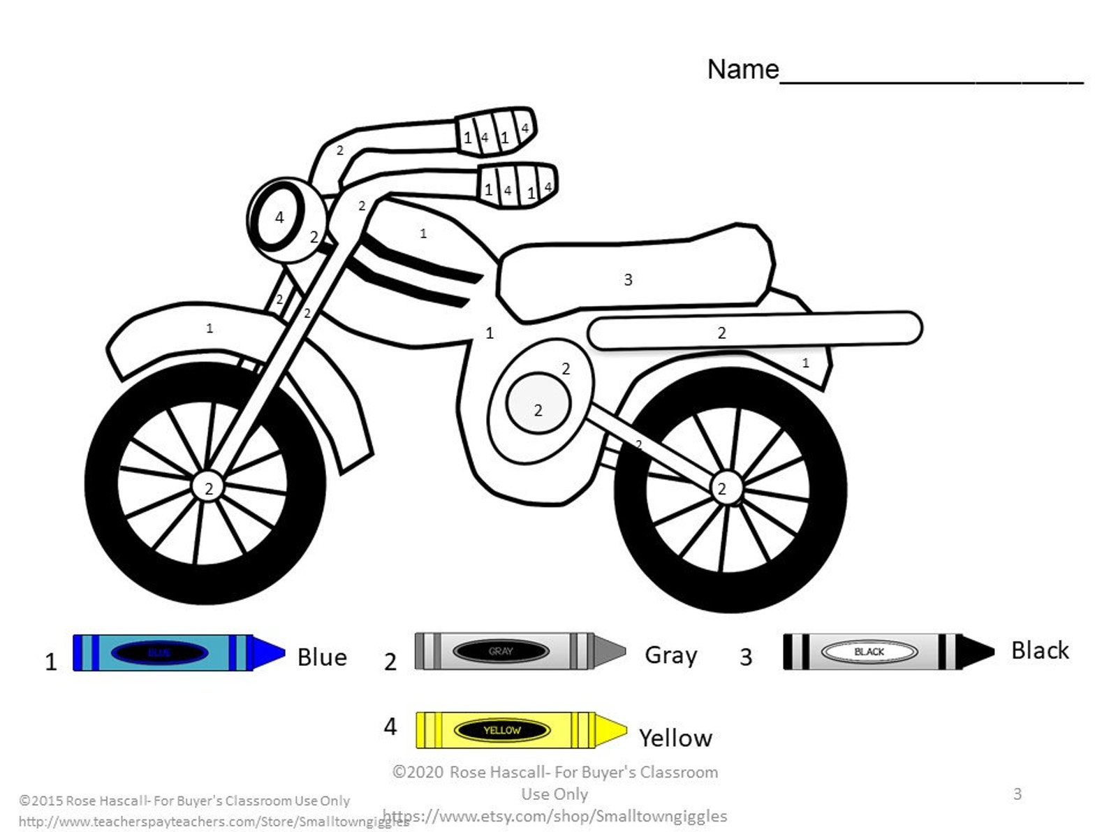 Transportation Color by Number Fine Motor Activities Preschool ...