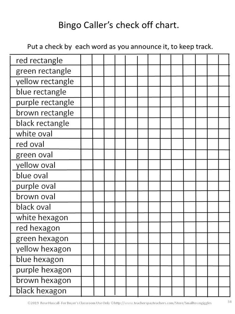 Colors and Shapes BINGO Game, Shape and Color Identification Activities ...