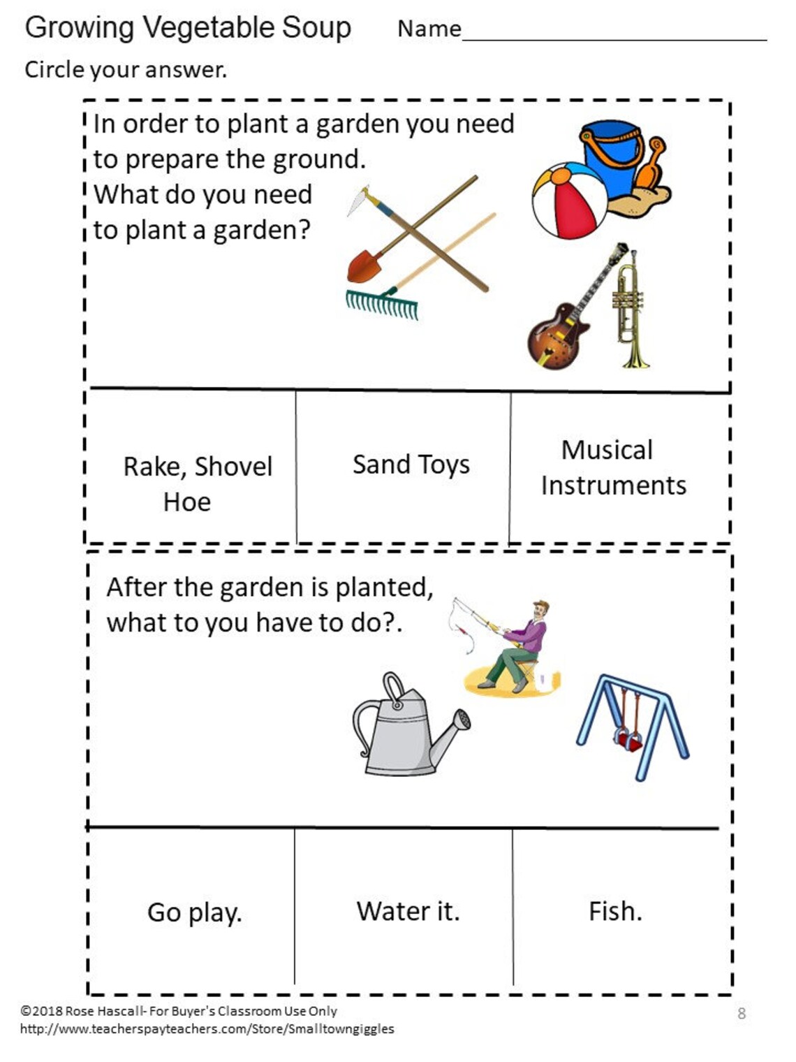 Growing Vegetable Soup Cut and Paste Activities Digital Download ...