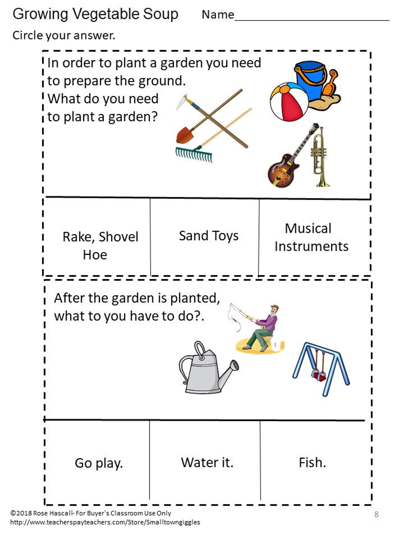 Growing Vegetable Soup Cut and Paste Activities Digital Download ...