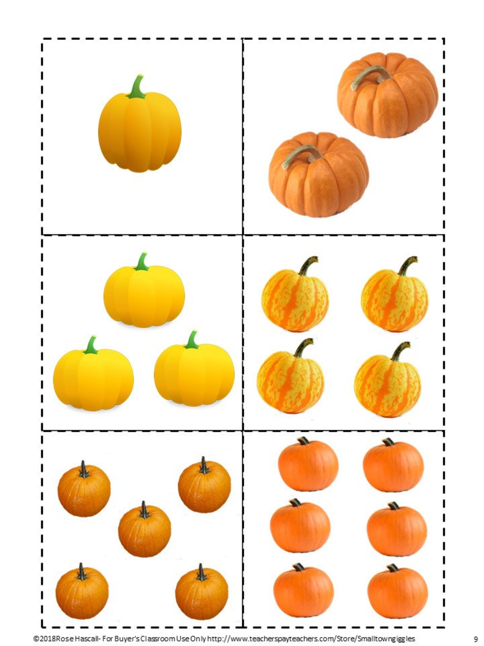 Fall Counting Pumpkins Interactive Cut and Paste Notebook Flip Book ...