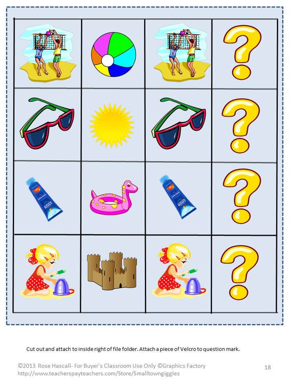 Summer File Folder Games Preschool, Kindergarten, Special Education ...