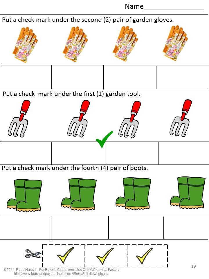 Planting a Vegetable Garden Math Literacy Cut Paste Packet P-K, K ...