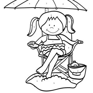 Beach Fun Summer Color by Number Fine Motor Activities, Preschool ...