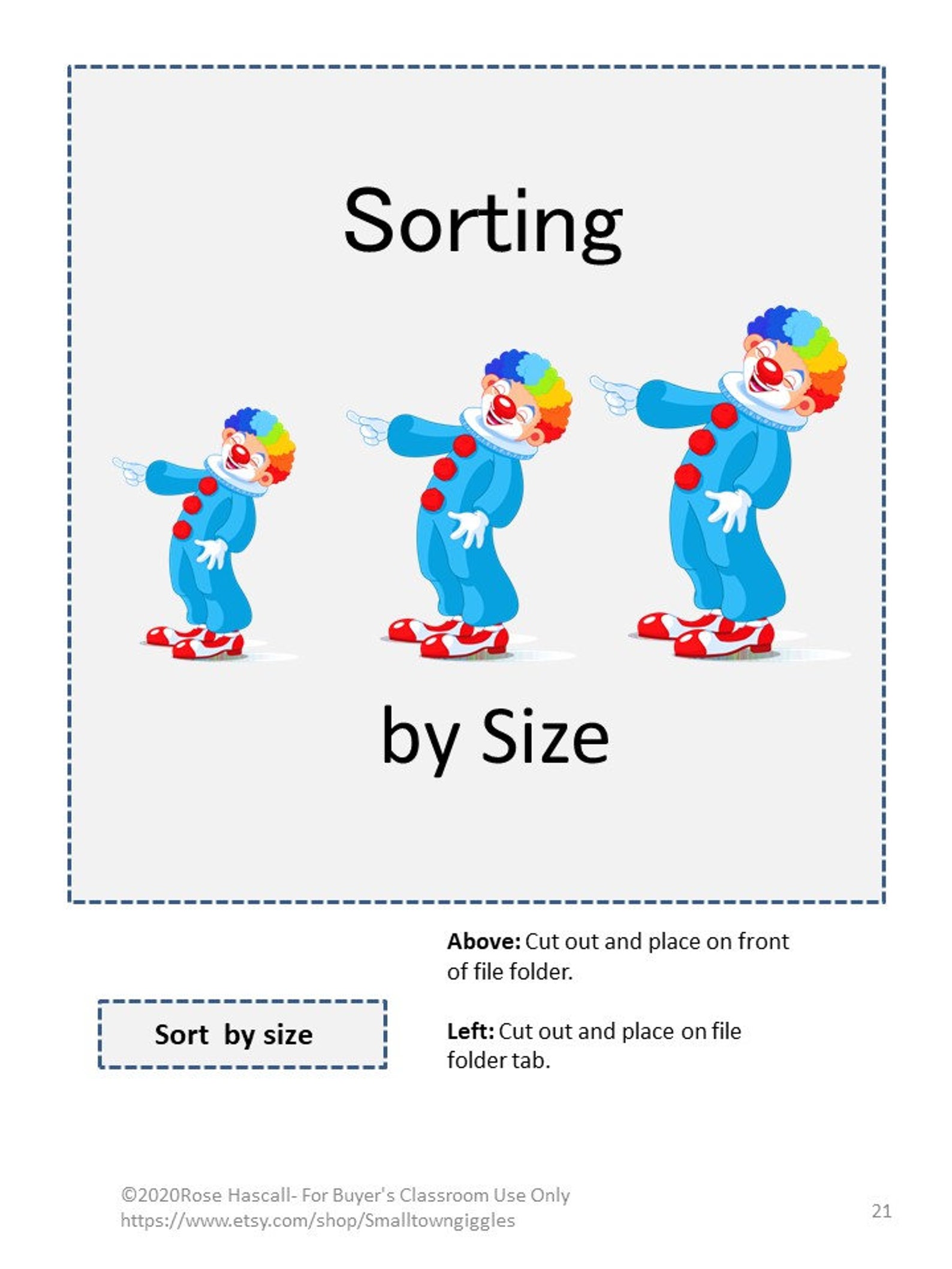 Circus Math Literacy File Folder Games Learning Centers Kindergarten ...