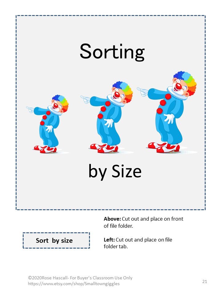 Circus Math Literacy File Folder Games Learning Centers Kindergarten ...