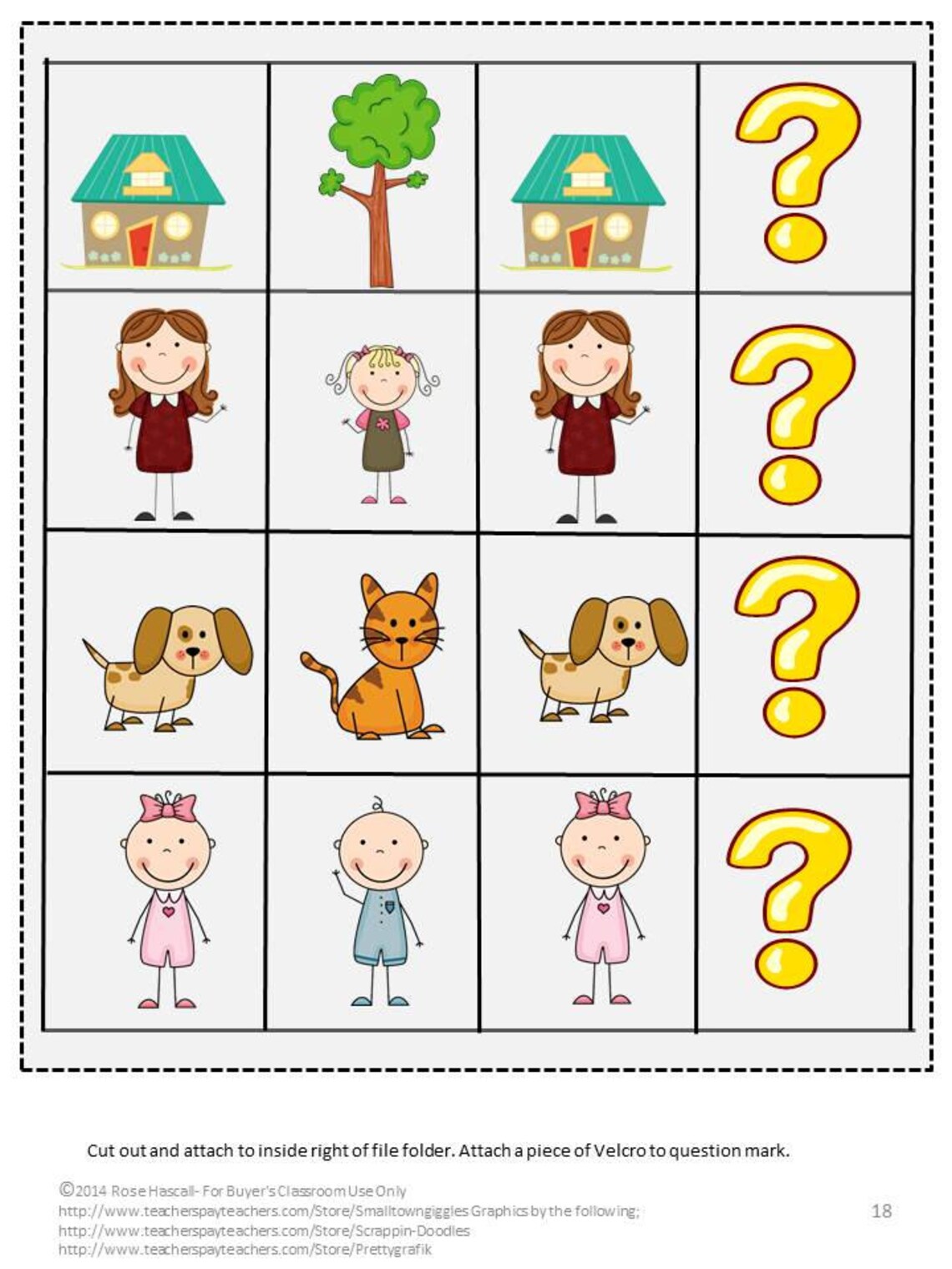 My Family My House File Folder Games Math Literacy Fine Motor Skills ...